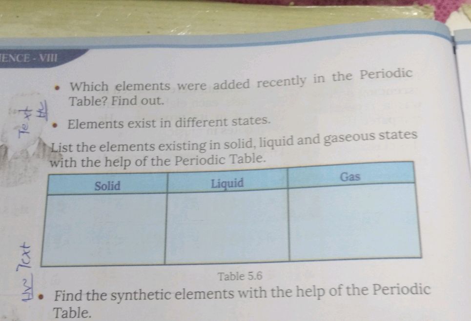 Which elements were added recently in the | StudyX