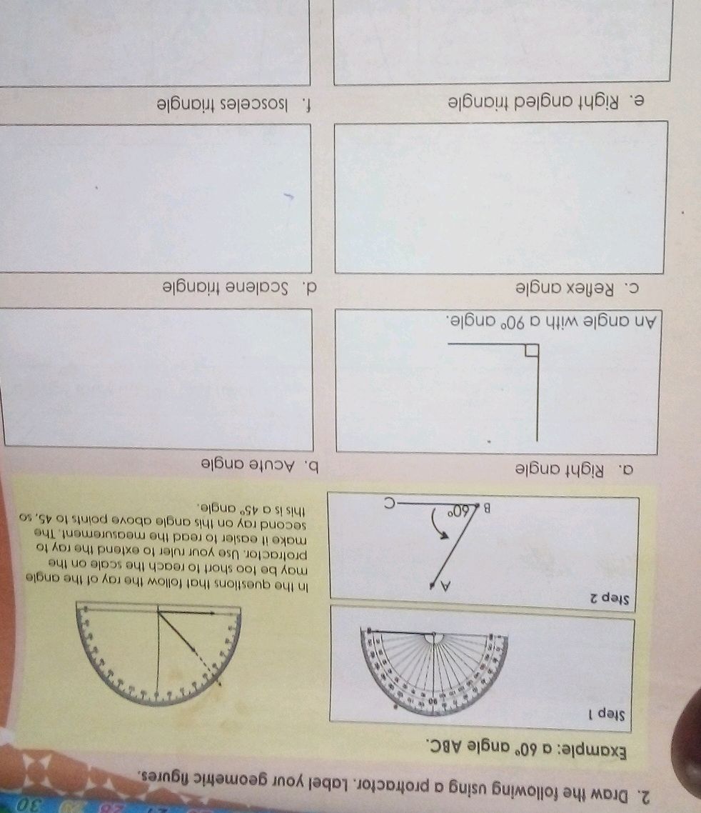 2. Draw the following using a protractor. | StudyX