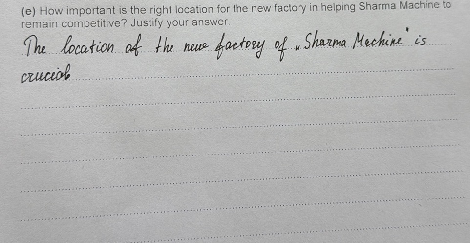 (e) How important is the right location for | StudyX