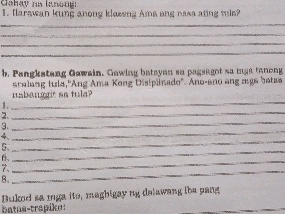 Gabay na tanong: 1. Ilarawan kung anong | StudyX