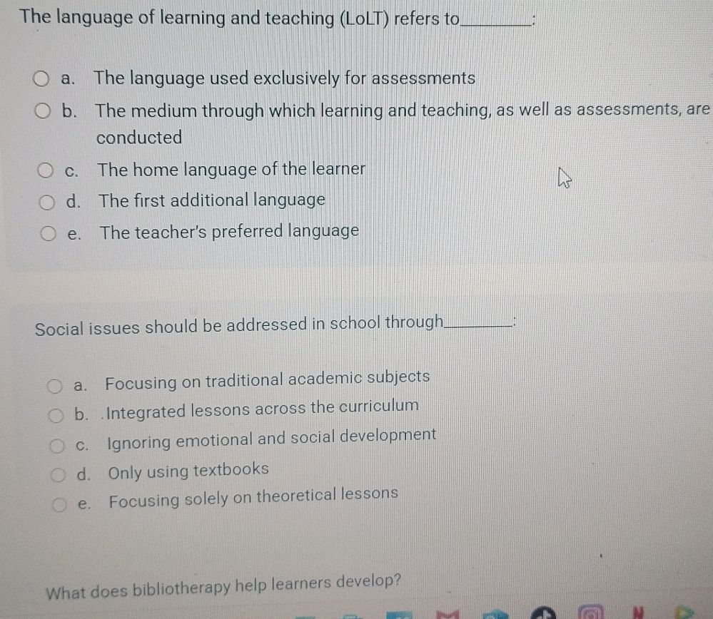 The language of learning and teaching (LoLT) | StudyX