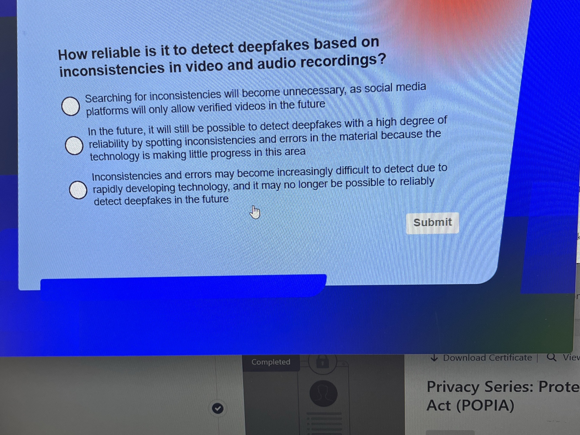 How reliable is it to detect deepfakes based | StudyX