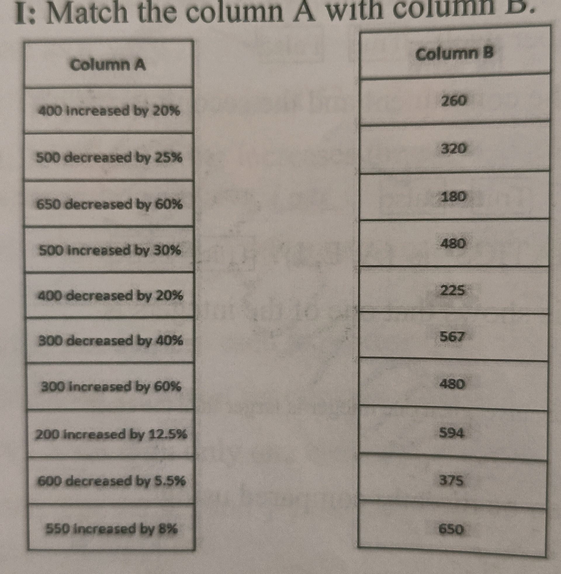 I: Match the column A with column B. | | StudyX