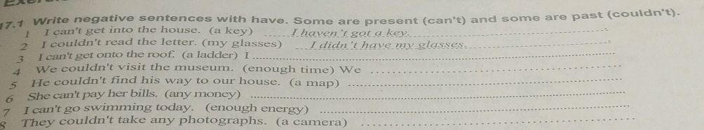 17.1 Write negative sentences with have. | StudyX