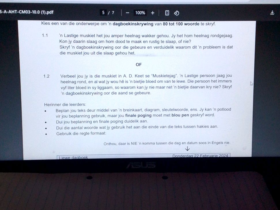 Kies een van die onderwerpe om 'n | StudyX