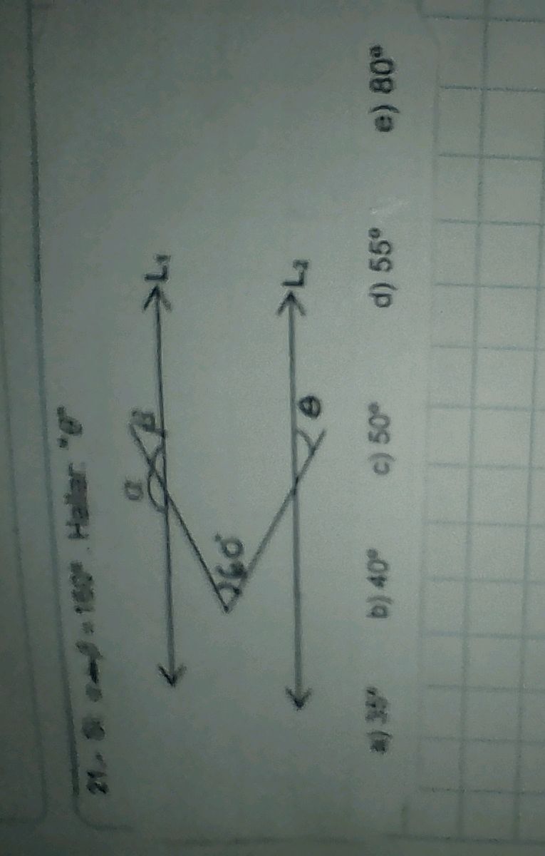21. Hallar: "θ" a) 35° b) 40° c) 50° d) | StudyX