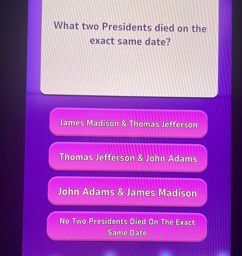 What two Presidents died on the exact same