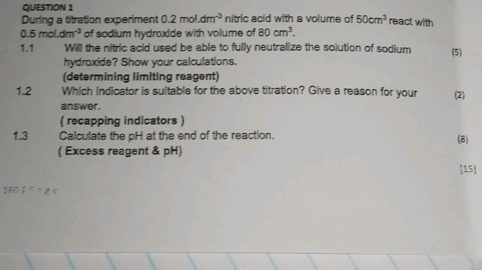 QUESTION 1 During a titration experiment | StudyX