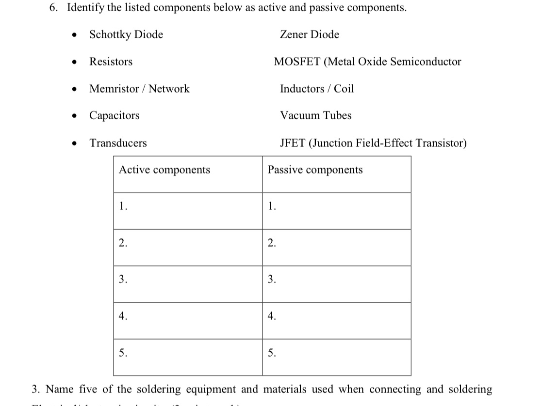 6. Identify the listed components below as | StudyX