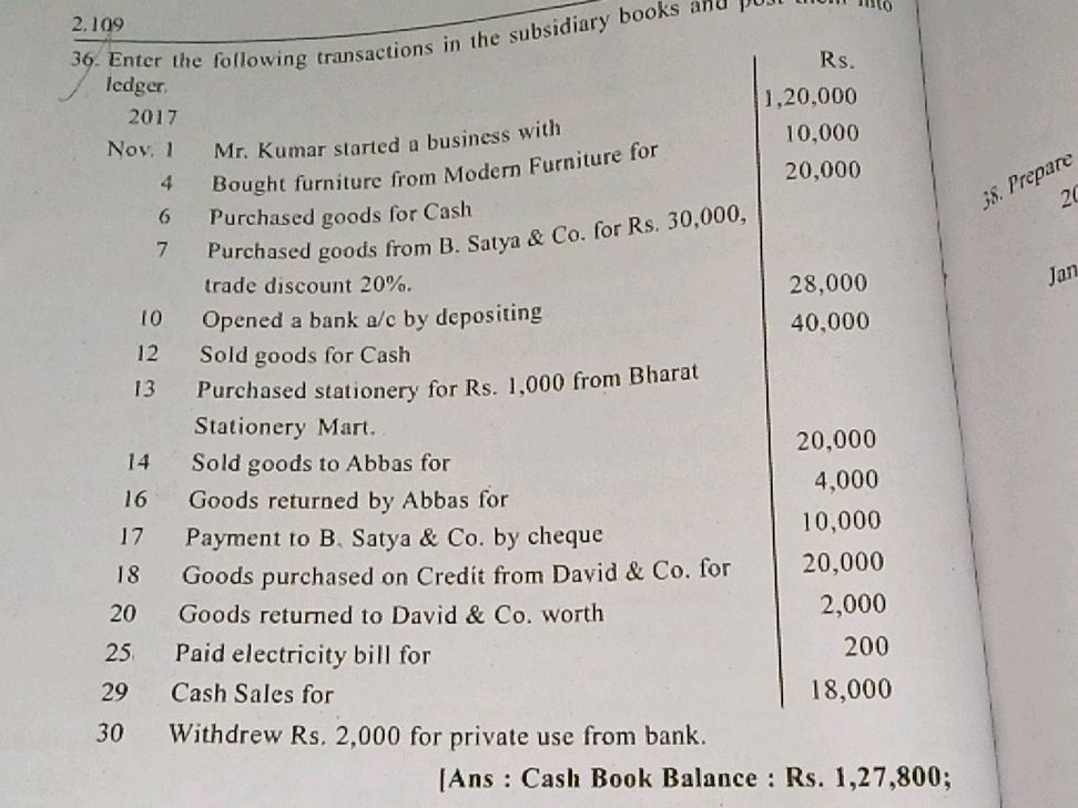 Enter the following transactions in the | StudyX