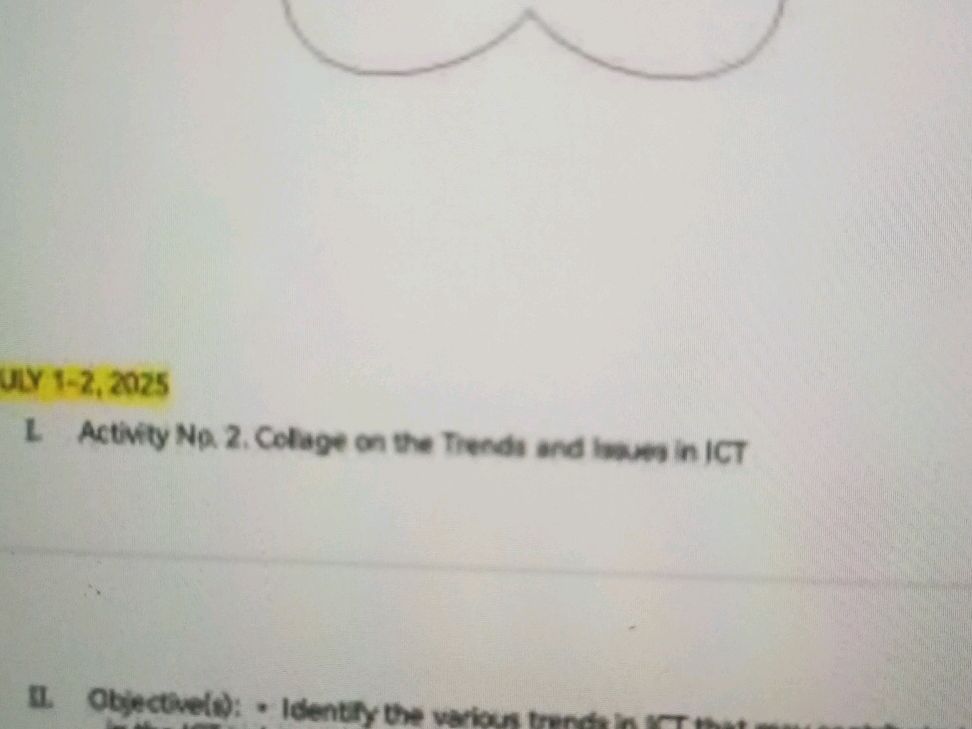 I. Activity No. 2. Collage on the Trends and