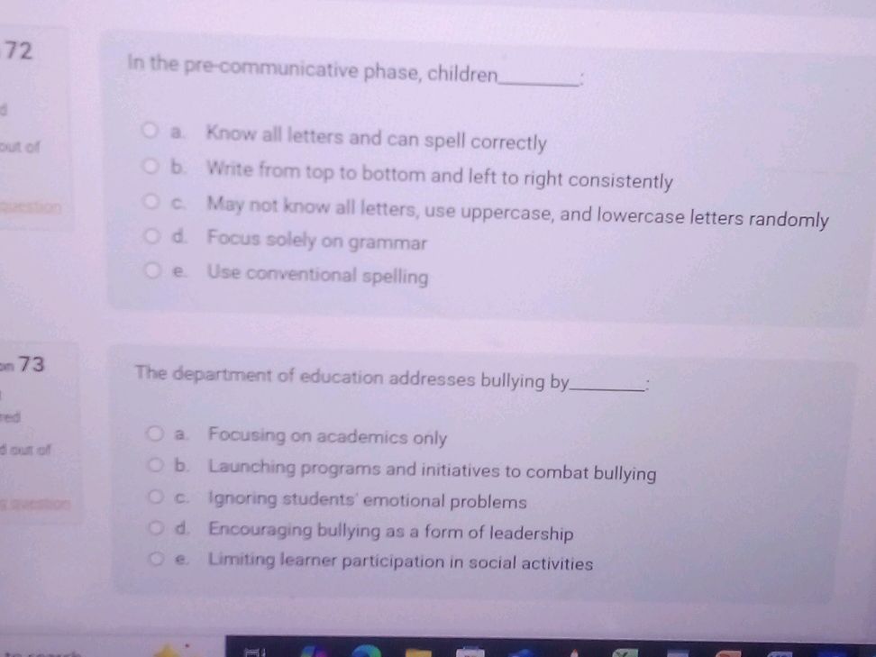 In the pre-communicative phase, children _ | StudyX