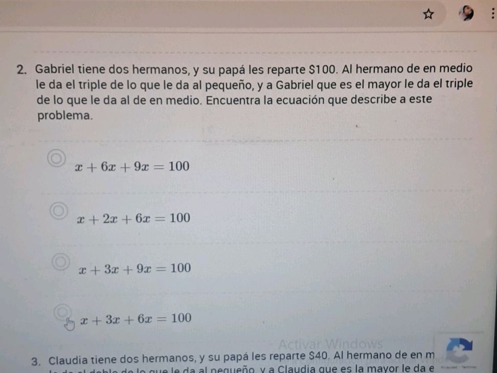 2. Gabriel tiene dos hermanos, y su papá les | StudyX