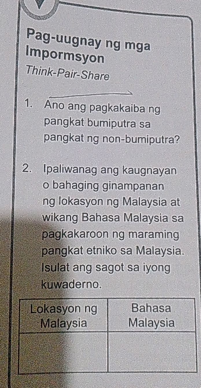 Ano ang pagkakaiba ng pangkat bumiputra sa