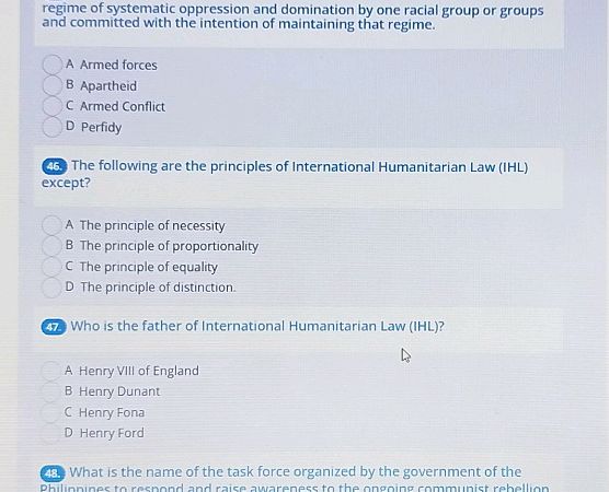 The following are the principles of