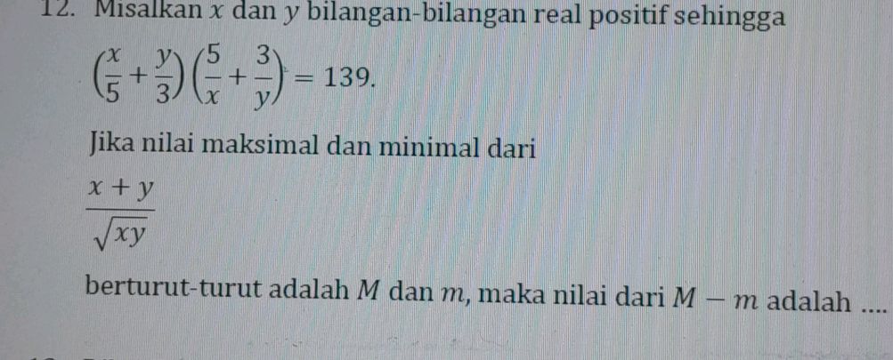 Misalkan $x$ dan $y$ bilangan-bilangan real | StudyX