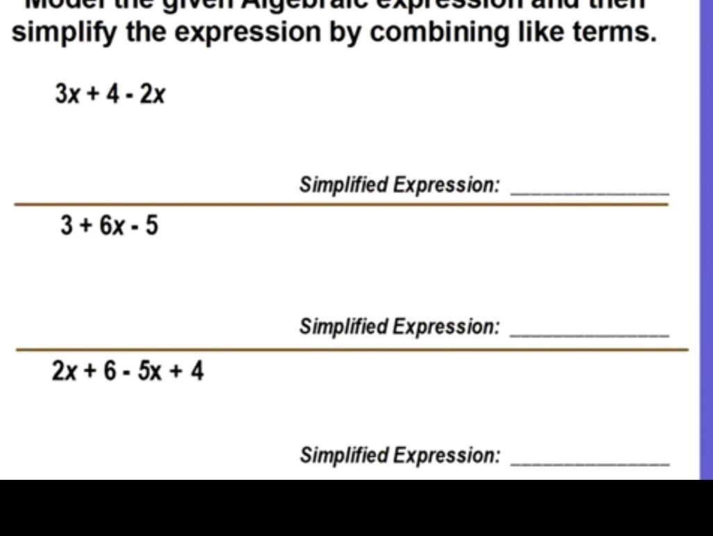 Simplify the expression by combining like | StudyX