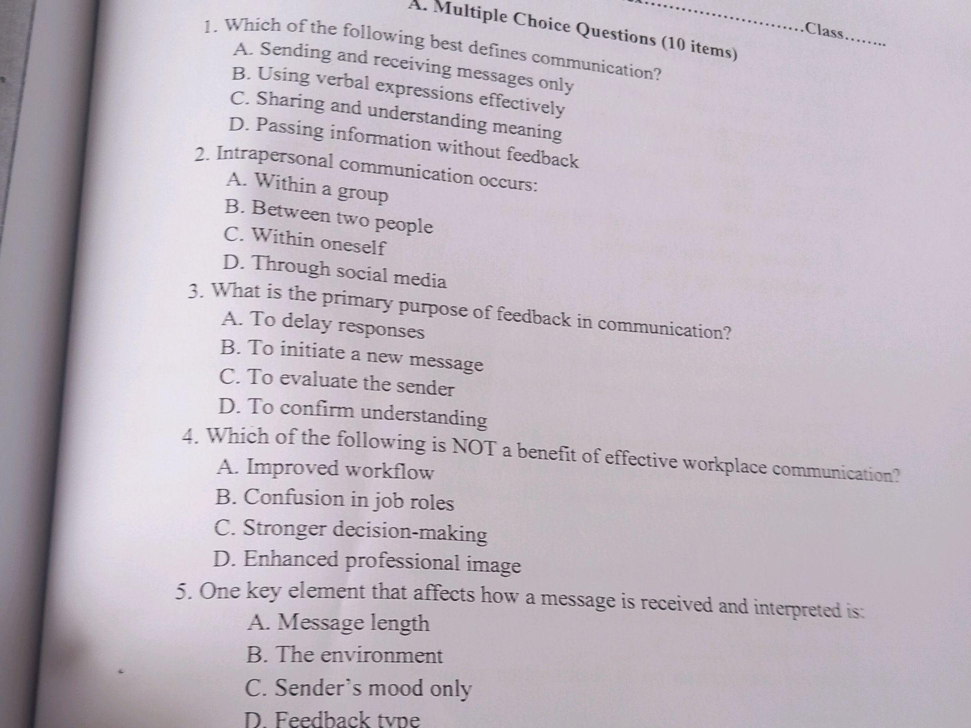 1. Which of the following best defines | StudyX