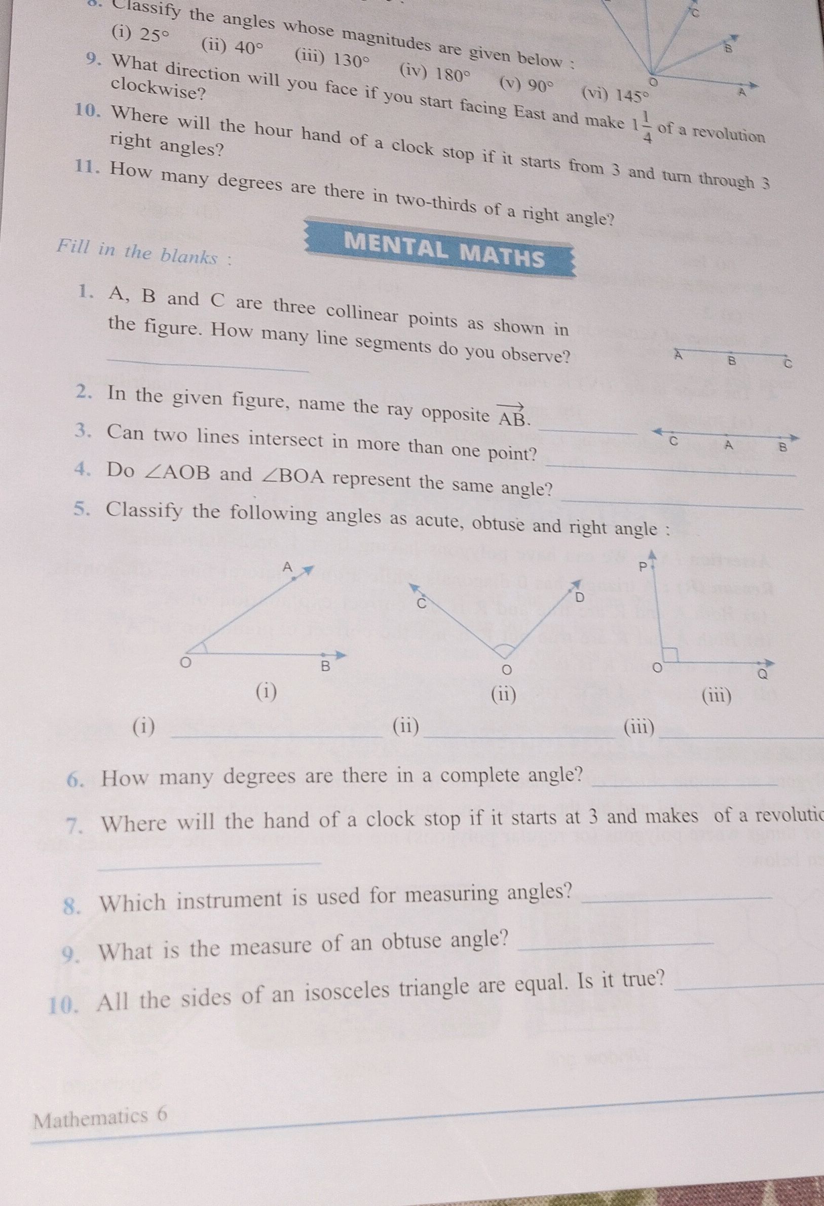 8. Classify the angles whose magnitudes are | StudyX