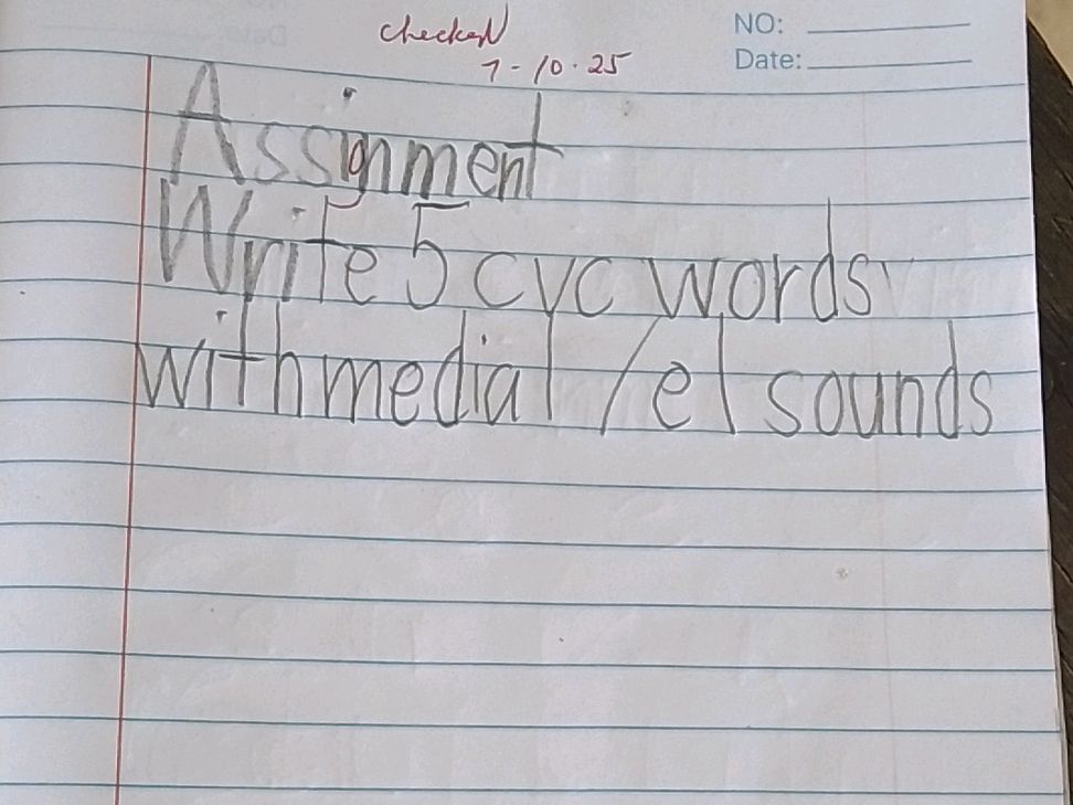 CVC words with medial /e/ sounds | StudyX