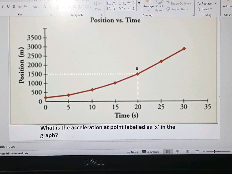 What is the acceleration at point labelled | StudyX