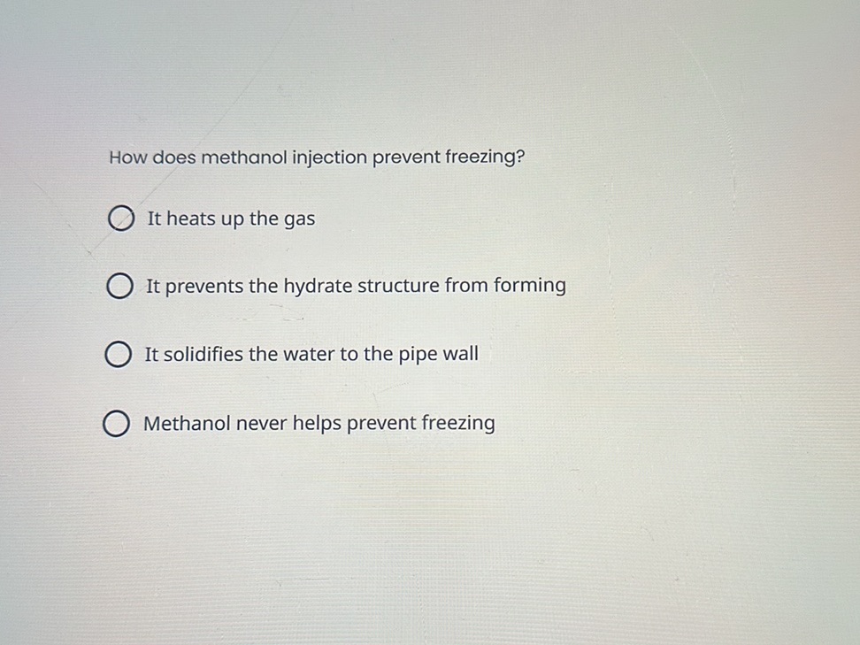 How does methanol injection prevent | StudyX