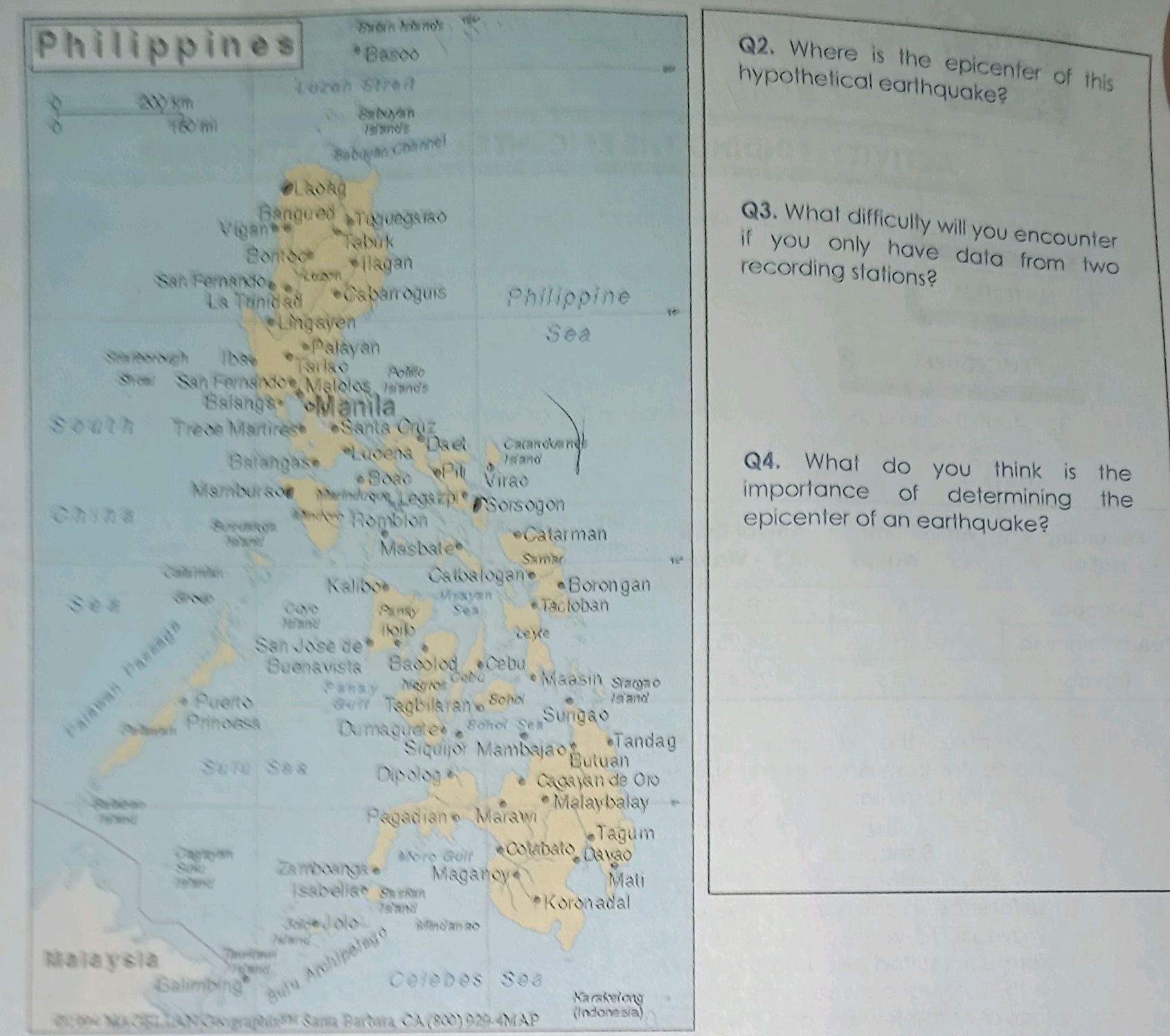 Q2. Where is the epicenter of this | StudyX