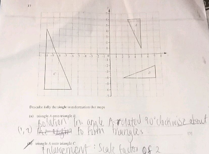 Describe fully the single transformation | StudyX