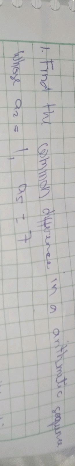 1. Find the common difference in an | StudyX