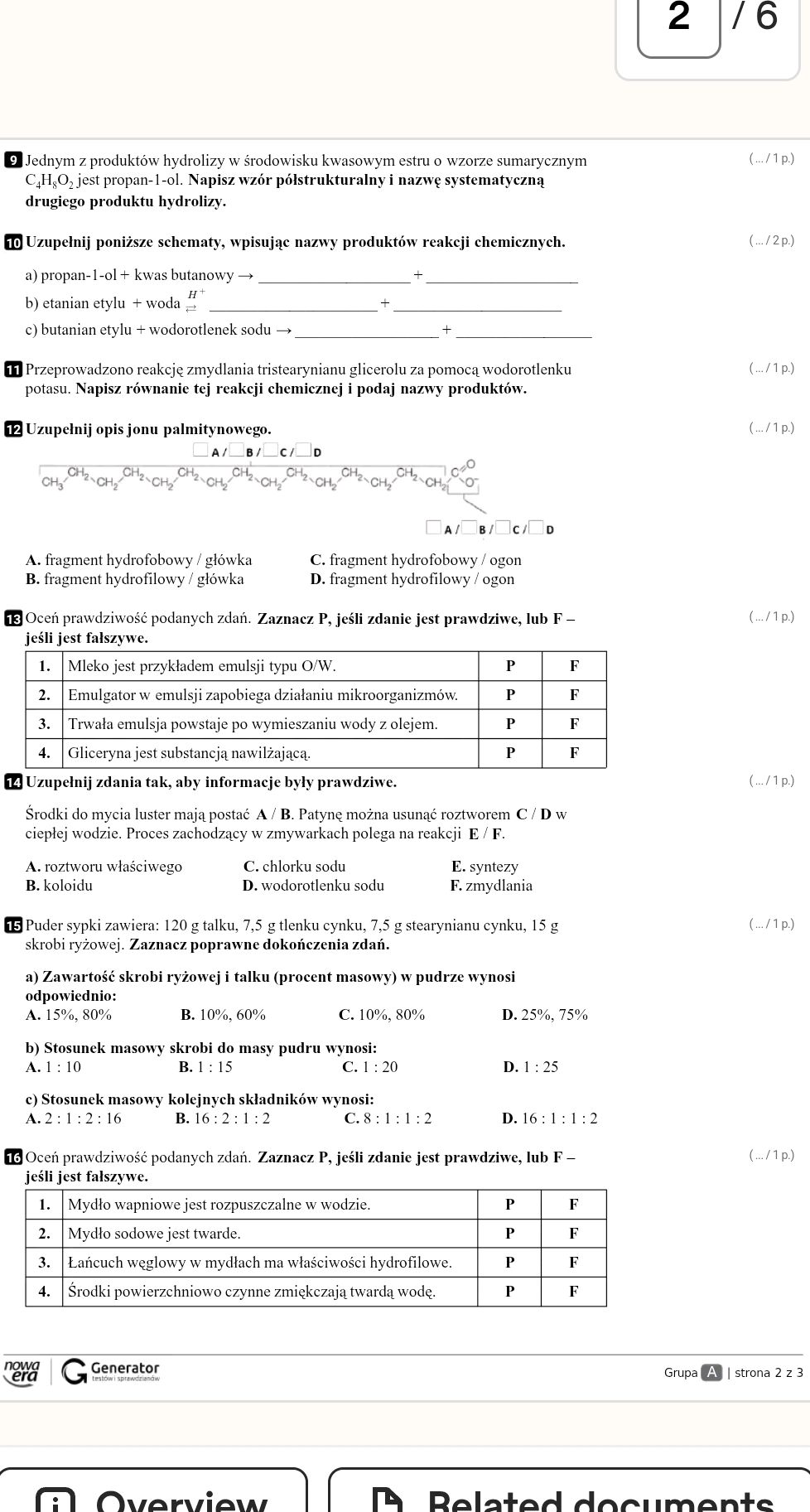 9. Jednym z produktów hydrolizy w środowisku | StudyX