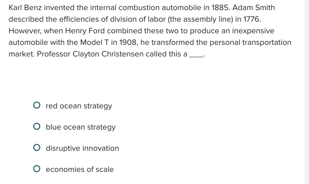 Karl Benz invented the internal combustion | StudyX