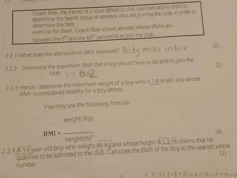 2.2.1 What does the abbreviation BMI | StudyX