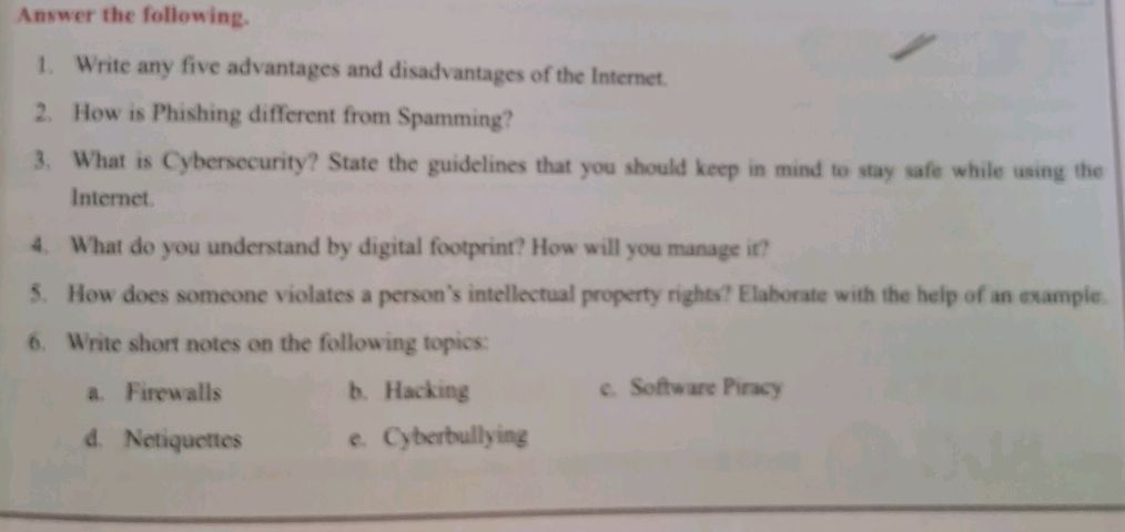 1. Write any five advantages and | StudyX