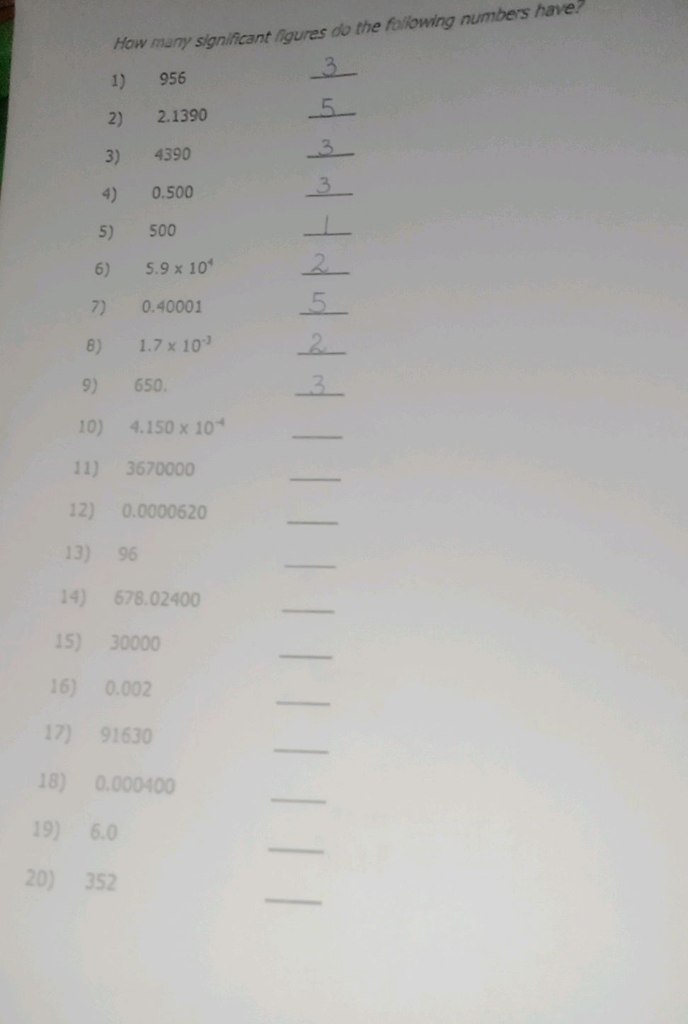 How many significant figures do the | StudyX