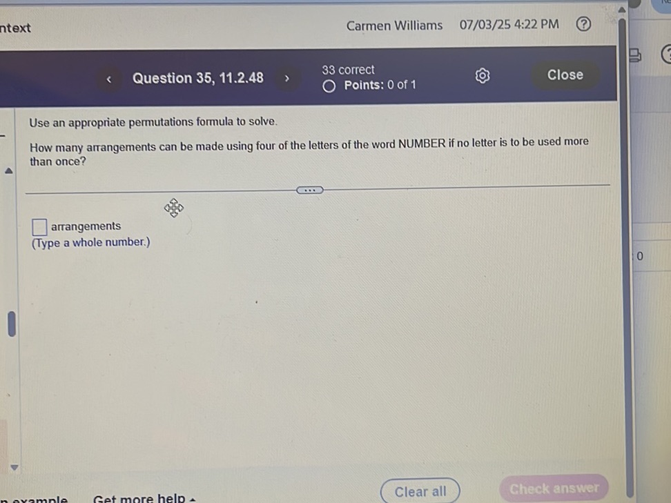 Use an appropriate permutations formula to | StudyX