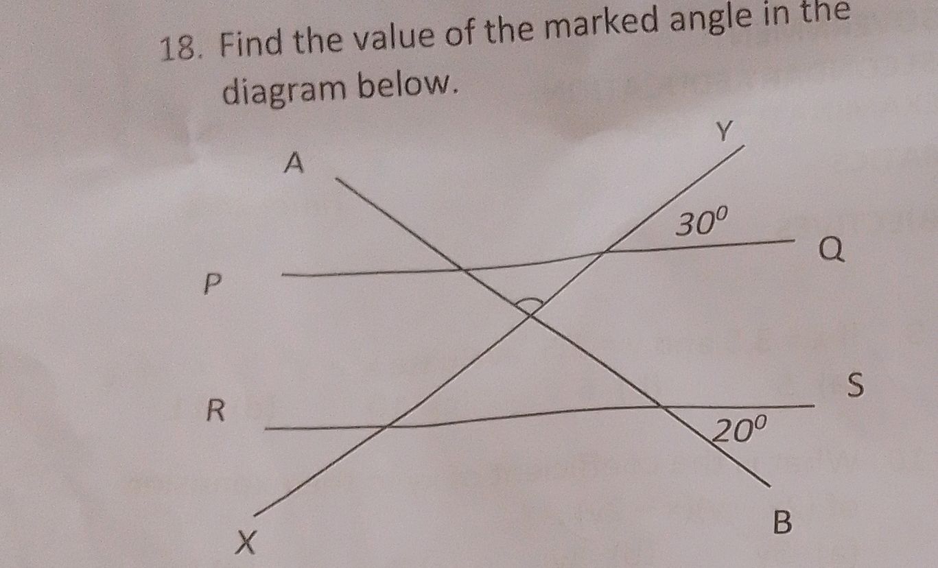 18. Find the value of the marked angle in | StudyX