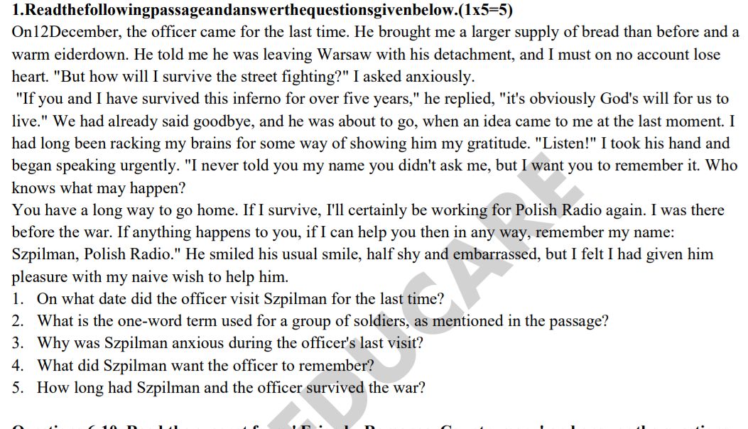 On what date did the officer visit Szpilman