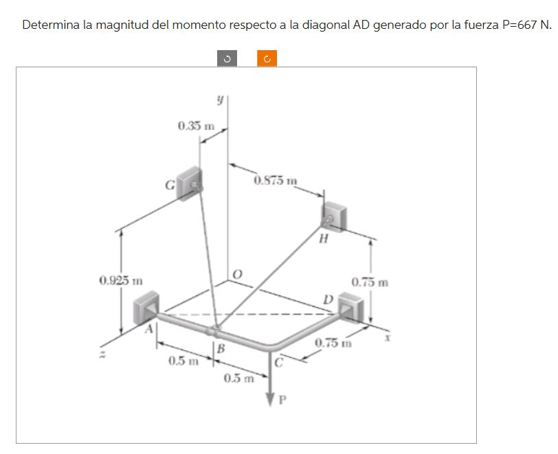 Determina la magnitud del momento respecto a | StudyX