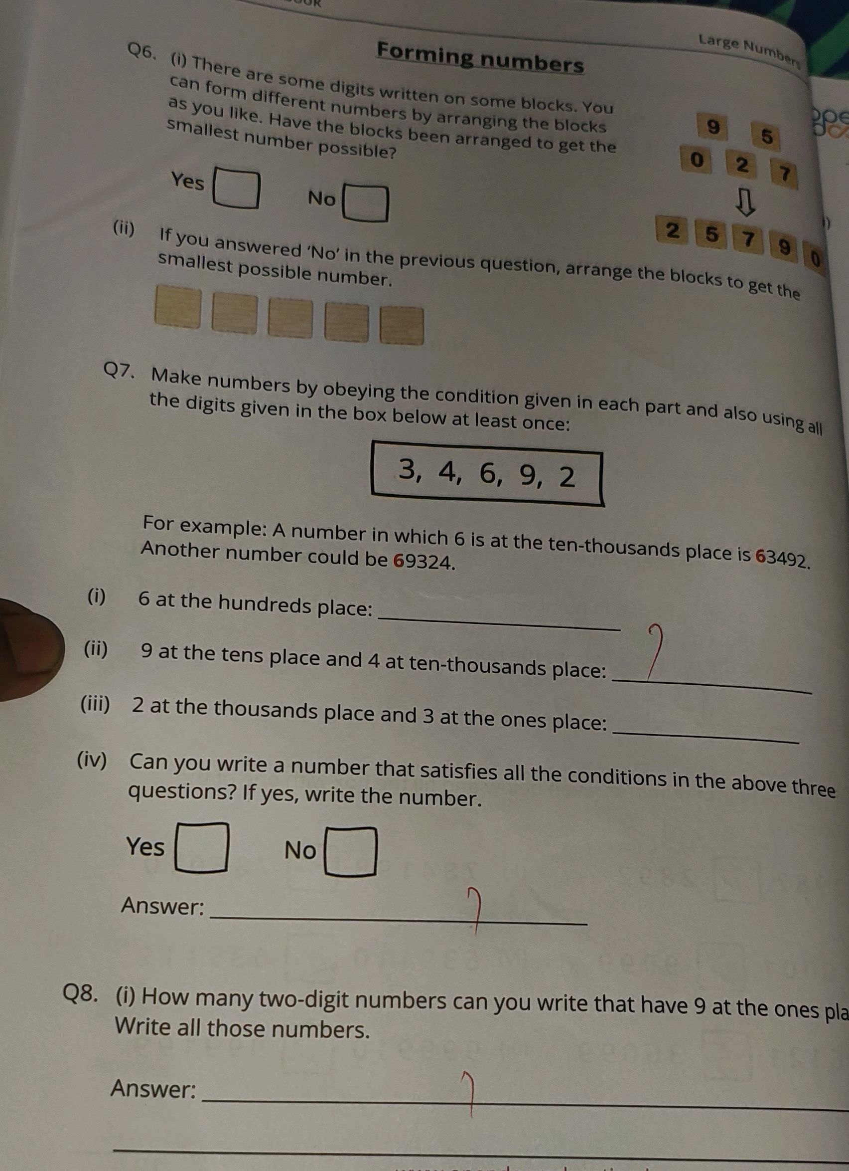 Q6. (i) There are some digits written on | StudyX