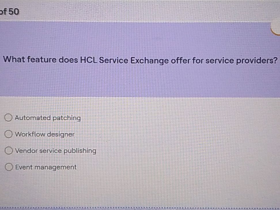 What feature does HCL Service Exchange offer | StudyX