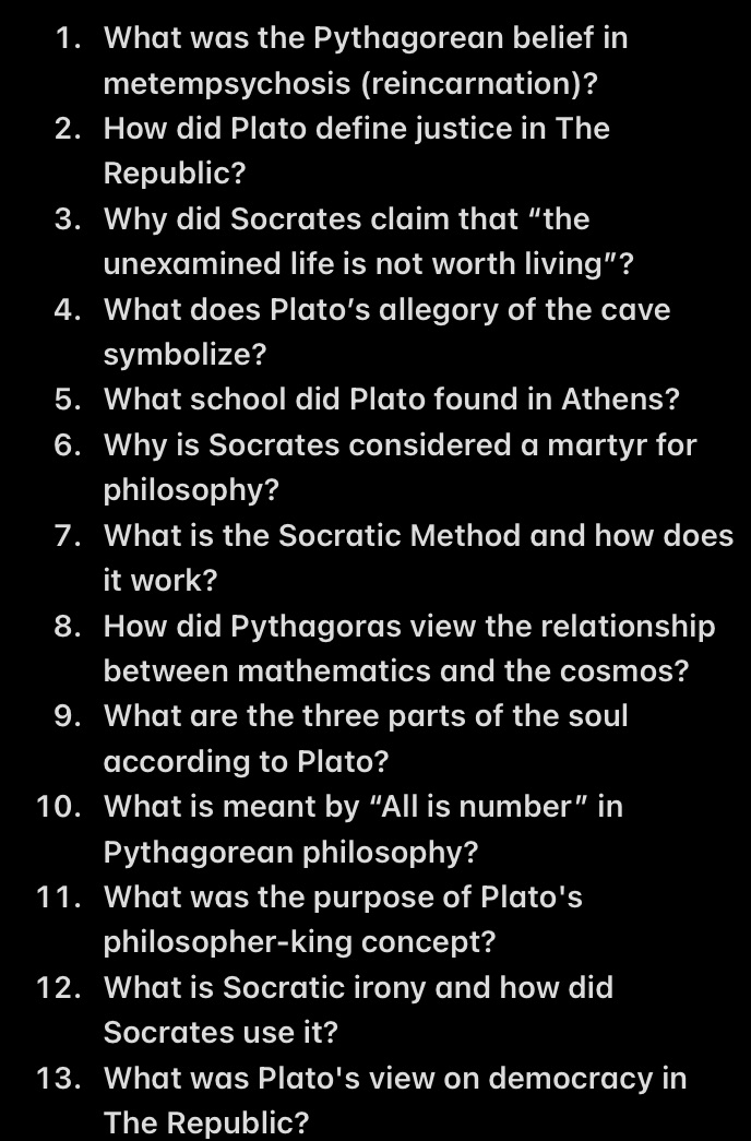 1. What was the Pythagorean belief in | StudyX