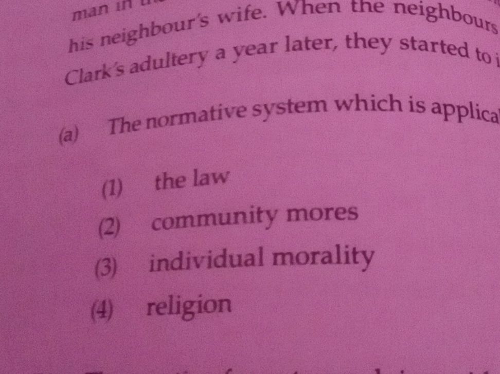 (a) The normative system which is applica | StudyX