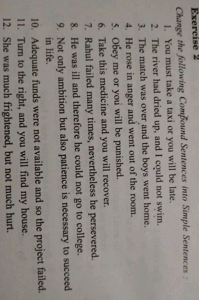 Exercise 2 Change the following Compound | StudyX