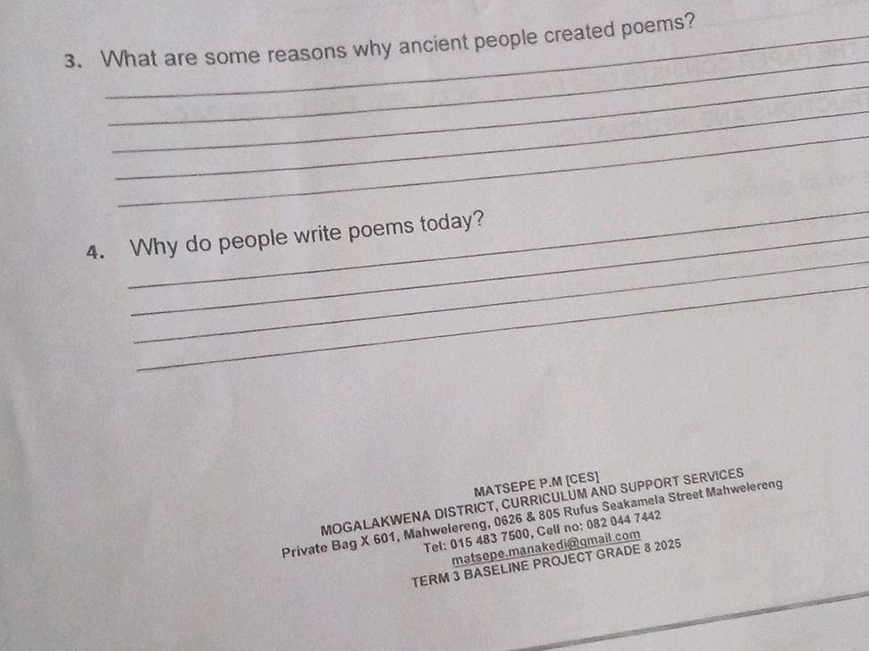 What are some reasons why ancient people