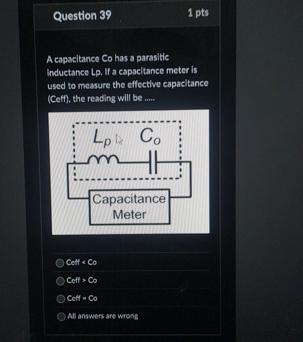 A capacitance $C_o$ has a parasitic | StudyX