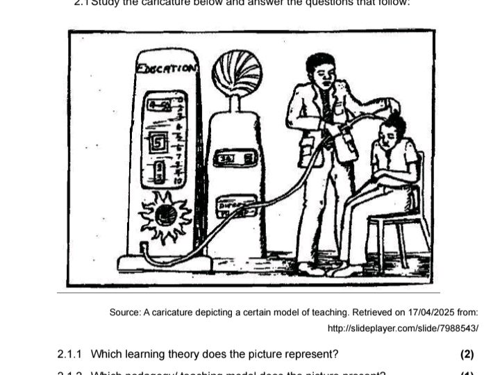 2.1 Study the caricature below and answer