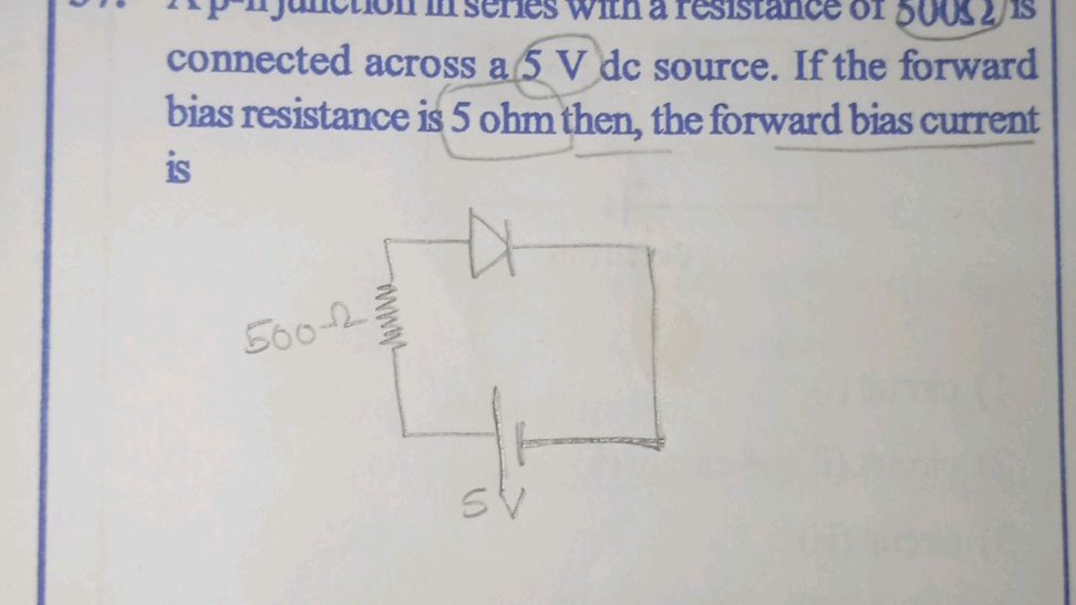 A p-n junction in series with a resistance | StudyX