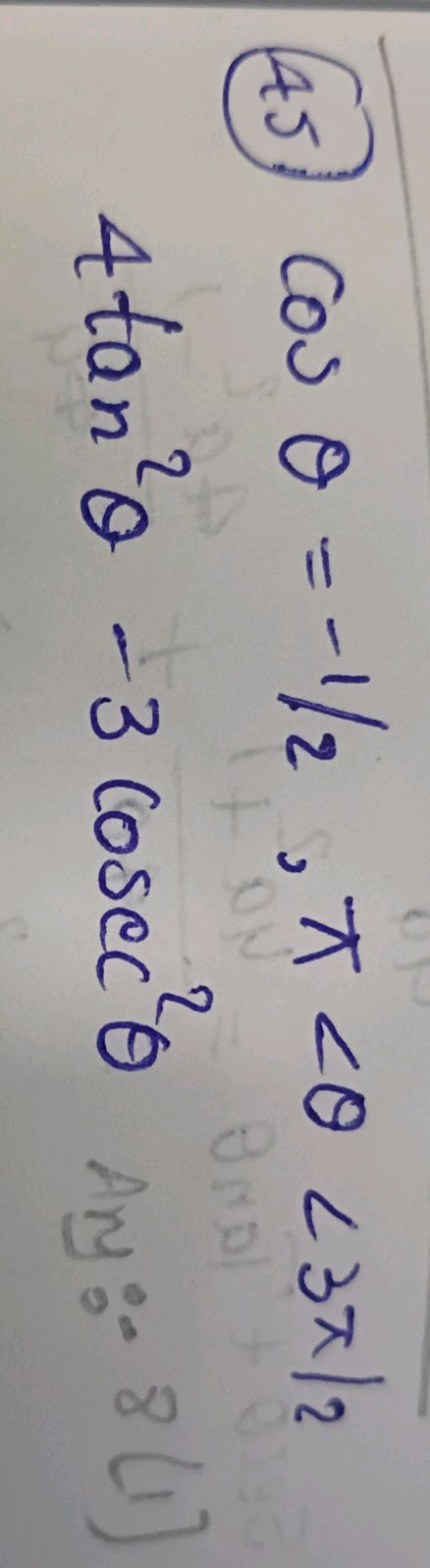 45 $ = - {1}{2}$,