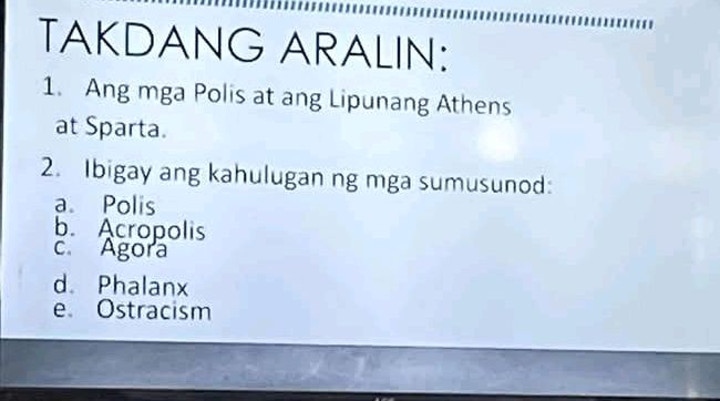 1. Ang mga Polis at ang Lipunang Athens at | StudyX