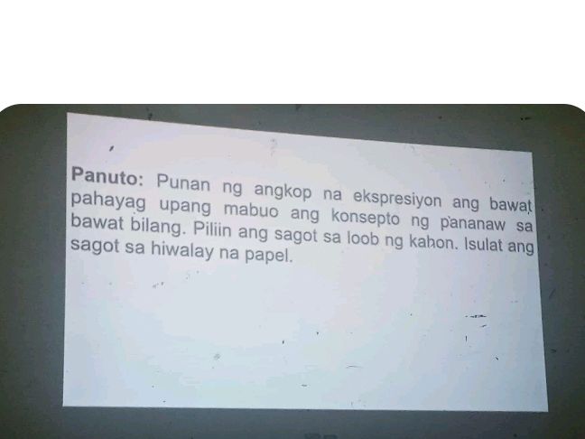 Panuto: Punan ng angkop na ekspresiyon ang | StudyX